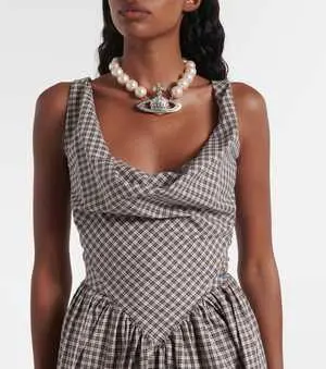 VIVIENNE WESTWOOD Mini Checked Draped Cocktail Dress