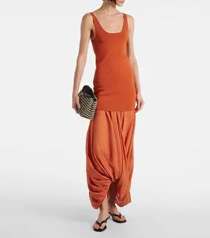 TOTEME Cocoon Jersey Midi Dress - Orange
