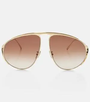 Loewe Hillock Aviator Sunglasses - Gold