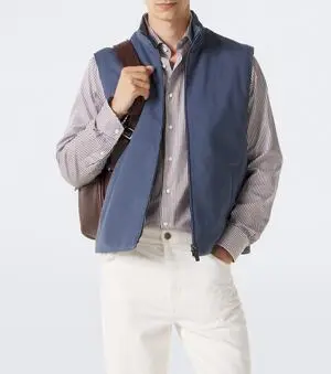 TOD'S Technical Vest With Zip-up Front - Blue
