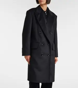 Max Mara Cosa Double-breasted Camel Hair Coat - Black