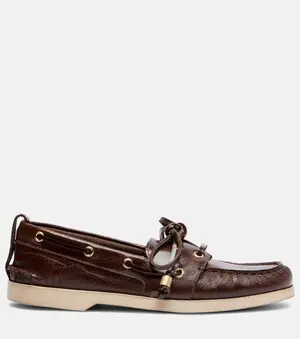 GOLDEN GOOSE Handmade Leather Boat Shoes - Brown