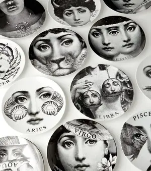 FORNASETTI Tema E Variazioni N.353 Virgo Wall Plate - Black