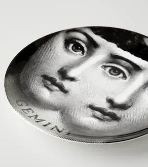 FORNASETTI Tema E Variazioni N.350 Gemini Wall Plate - Black