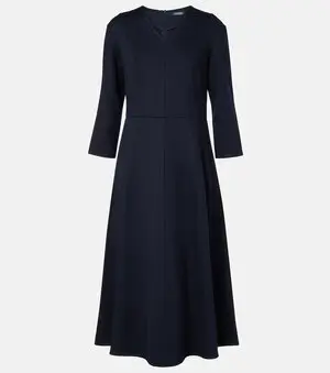 Max Mara Orion Midi Dress In Melange - Blue