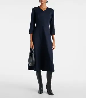 Max Mara Orion Midi Dress In Melange - Blue