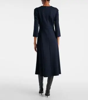 Max Mara Orion Midi Dress In Melange - Blue