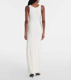 Christopher Esber Paisley Disconnect Cutout Jersey Maxi Dress