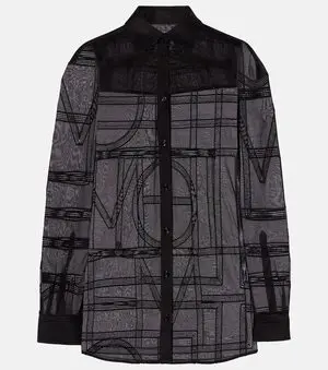 TOTEME Embroidered Cotton And Silk Voile Shirt - Black