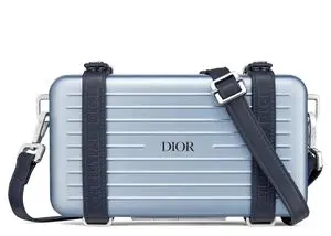 Dior X Rimowa Personal Clutch On Strap Aluminium - Blue
