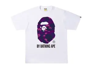 A BATHING APE Camo C Bathing Ape Tee Shirt - White/purple