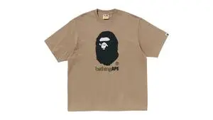 A BATHING APE Sta Houndstooth Bathing Ape Relaxed Fit Tee Shirt - Beige