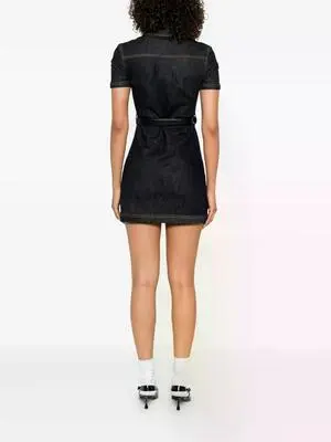 SELF-PORTRAIT Embellished Denim Mini Dress
