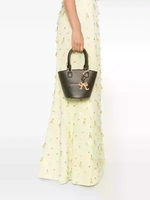 SELF-PORTRAIT Bow-charm Leather Bucket Bag
