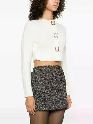SELF-PORTRAIT Button-embellished Cardigan - Neutrals