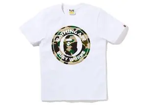 A BATHING APE 1st Camo Busy Works Tee Shirt Black Yellow
