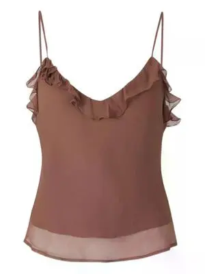 Staud Ruffled Spaghetti-strap Blouse