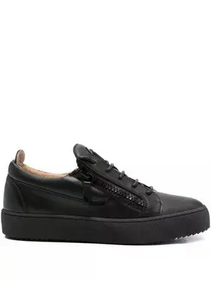 GIUSEPPE ZANOTTI Lace-up Leather Sneakers - Black