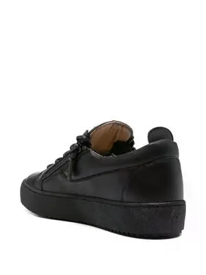GIUSEPPE ZANOTTI Lace-up Leather Sneakers - Black