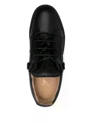 GIUSEPPE ZANOTTI Lace-up Leather Sneakers - Black