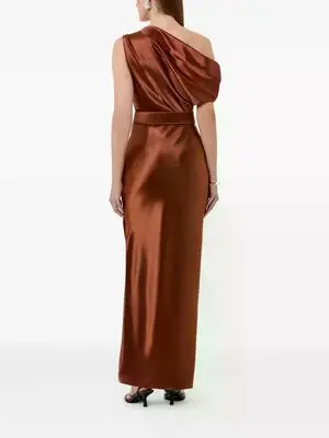 NICHOLAS One-shoulder Belted Maxi Dress - Orange