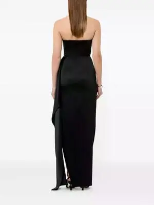 NICHOLAS Erelyn Strapless Draped Maxi Dress - Black