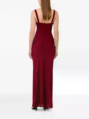 NICHOLAS Calia V-neck Draped Maxi Dress - Red