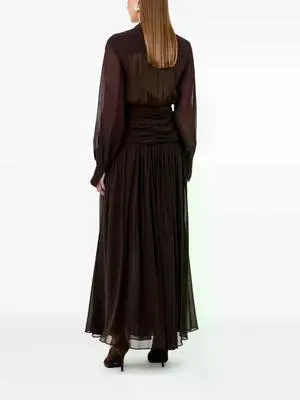 NICHOLAS Jocelyn V-neck Gathered Maxi Dress