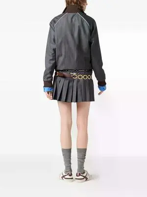 Miu Miu Pinstripe Zip Jacket - Grey