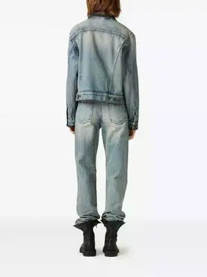 Miu Miu Leather-collar Denim Jacket