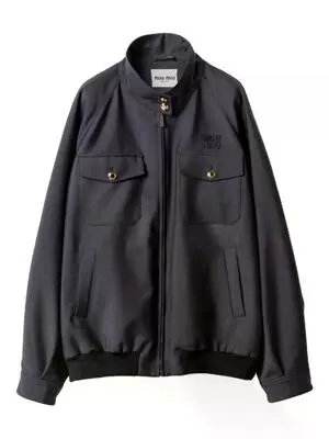 Miu Miu Embroidered-logo Blouson Jacket