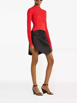 COURREGES High-neck Ribbed-knit Jumper