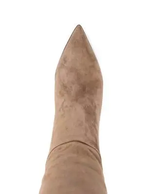 GIANVITO ROSSI 40mm Leather Pointed-toe Knee-high Boots