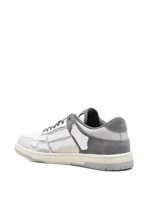 Amiri Skel-top Bone-panelled Low-top Sneakers - Grey