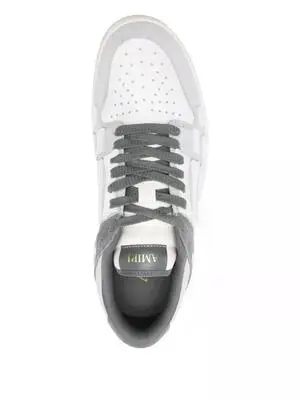 Amiri Skel-top Bone-panelled Low-top Sneakers - Grey