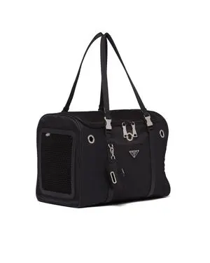 Prada Re-nylon And Saffiano Leather Pet Bag - Black
