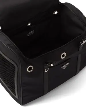 Prada Re-nylon And Saffiano Leather Pet Bag - Black