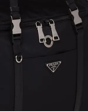 Prada Re-nylon And Saffiano Leather Pet Bag - Black