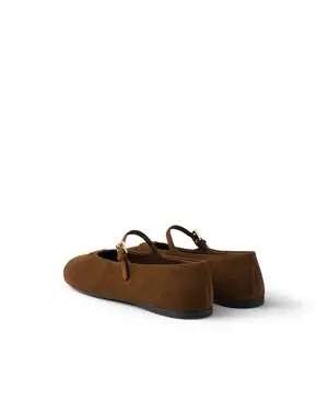 Prada Suede Ballerinas - Brown