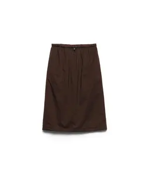 Prada Reversible Cotton Jersey And Re-nylon Skirt - Brown