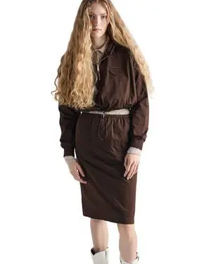 Prada Reversible Cotton Jersey And Re-nylon Skirt