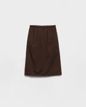Prada Reversible Cotton Jersey And Re-nylon Skirt - Ebony