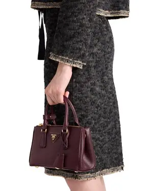 Prada Galleria Mini Saffiano Leather Bag - Red