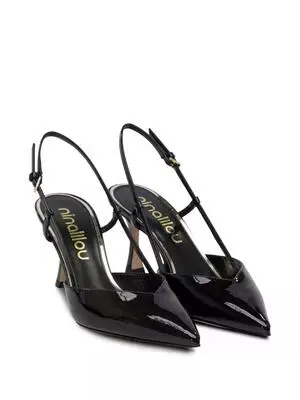 NINALILOU 70mm Mya Slingback Patent-leather Pumps - Black