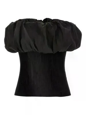 GANNI Ribbed Off-the-shoulder Top