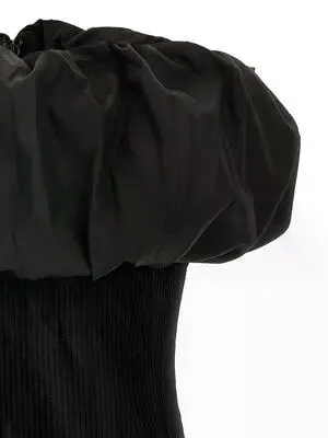 GANNI Ribbed Off-the-shoulder Top