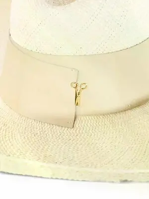 FILIPPO CATARZI Leather-band Panama Hat
