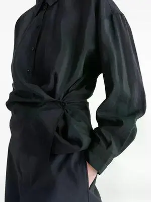 LEMAIRE Twisted Detail Long-sleeved Shirt - Black