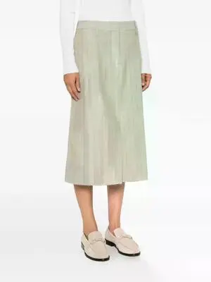 JIL SANDER Pinstripe Frayed Skirt
