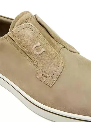 FERRAGAMO Elastic-panel Suede Loafers